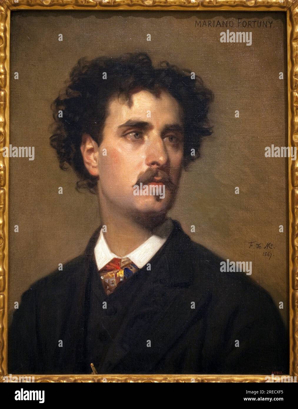 Portrait du peintre Mariano Fortuny y Marsal (1838-1874). Peinture de ...