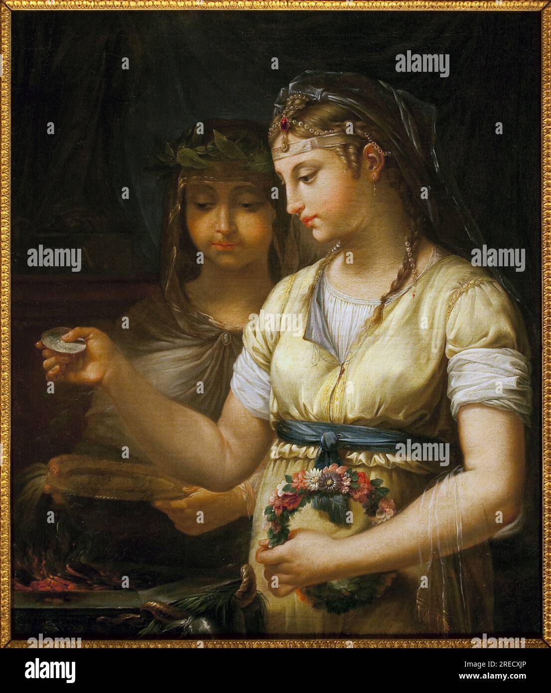 Deux vestales preparant un sacrifice. Peinture de Antoine Francois ...