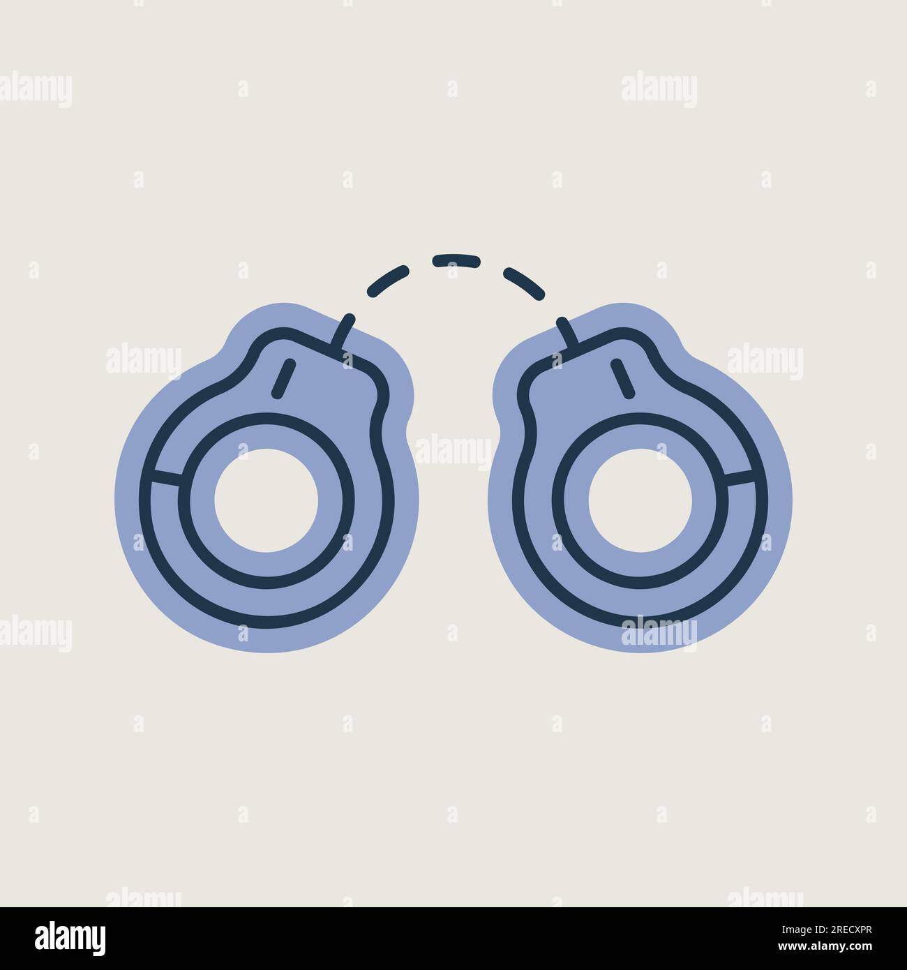Handcuffs vector isolated icon. Police sign. Demonstration, protest ...