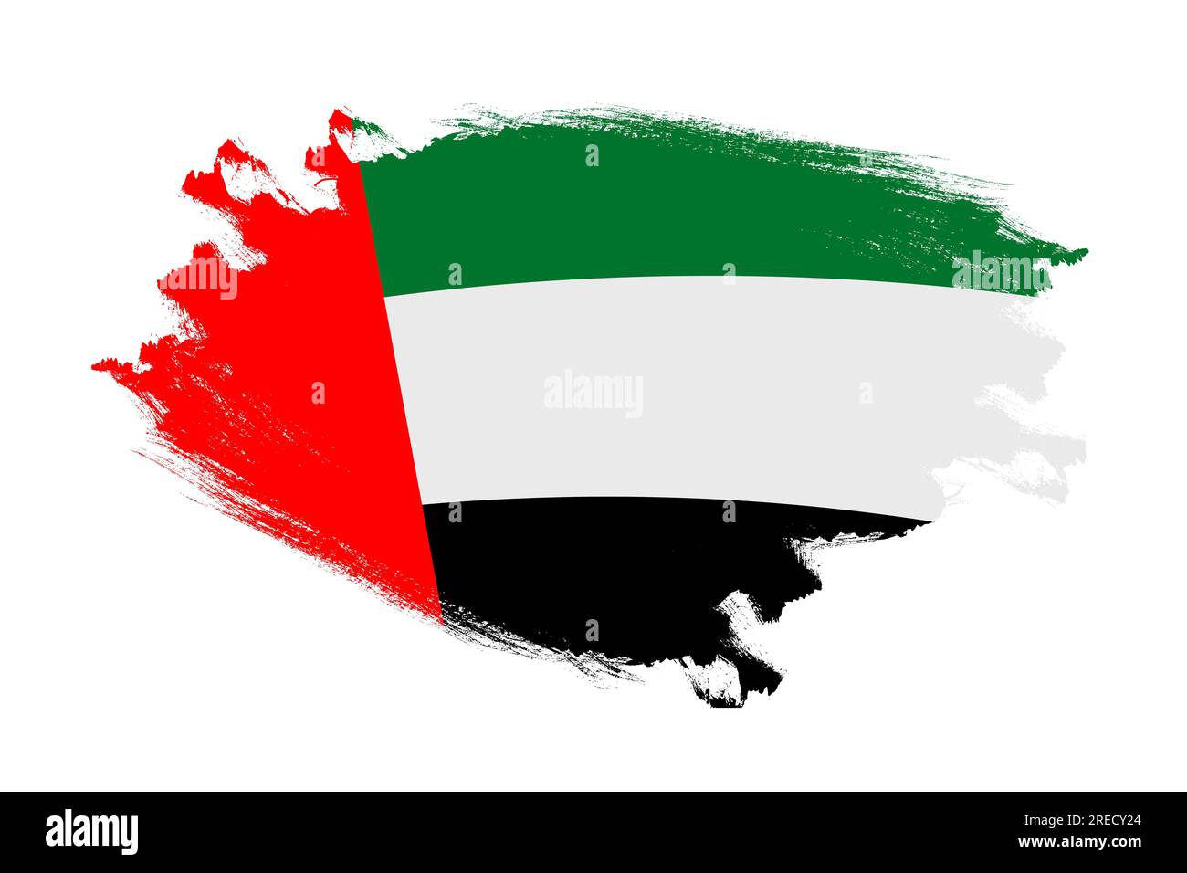 Abstract stroke brush textured national flag of United arab emirates on ...