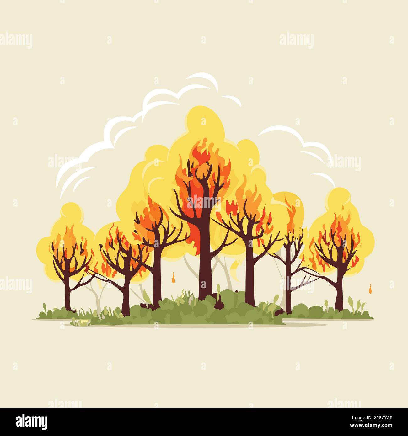 Red forest fire warning Stock Vector Images - Alamy