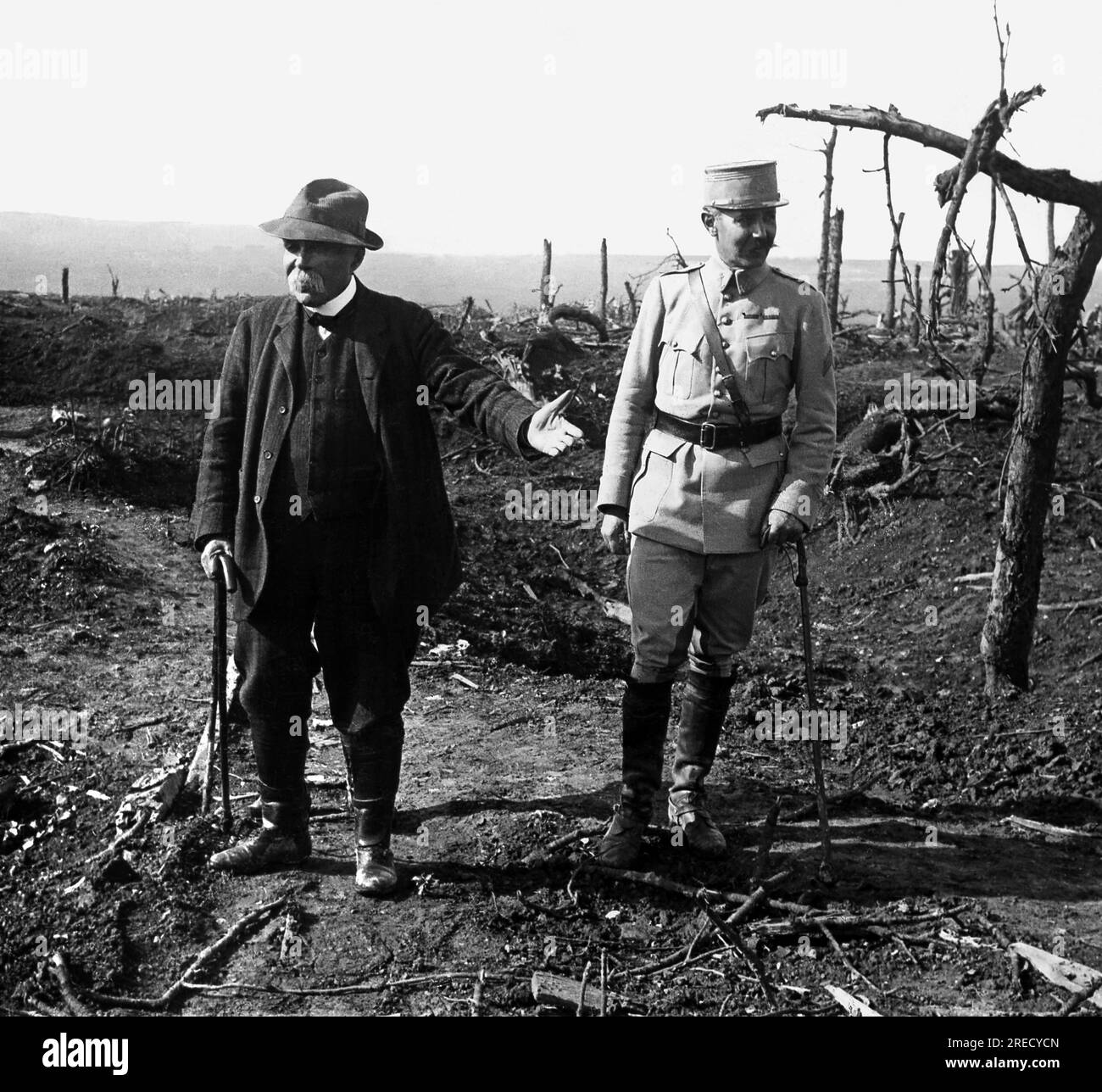 Premiere Guerre Mondiale, visite du George Clemenceau, President du ...