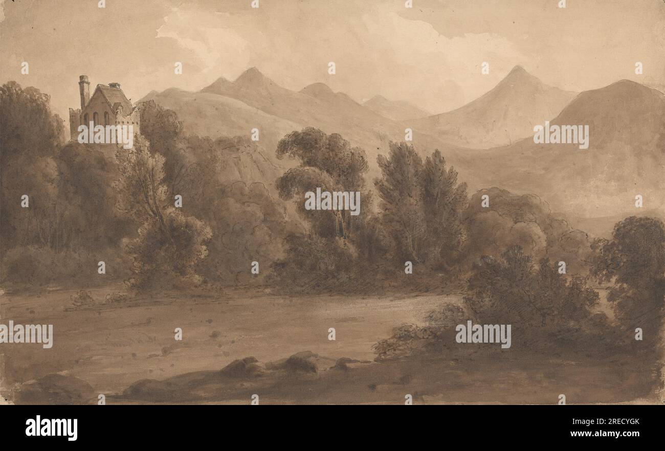 Dunloh Castle, Killarney, Ireland circa 1807 by Isaac Weld Stock Photo ...