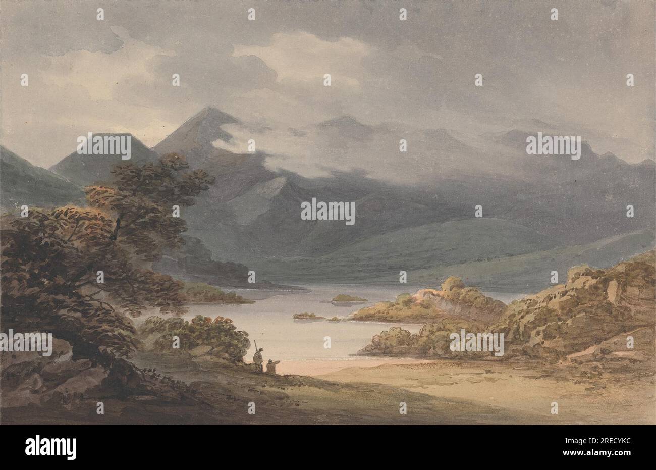 View on the Upper Lake (Ireland) circa 1806 by Isaac Weld Stock Photo ...