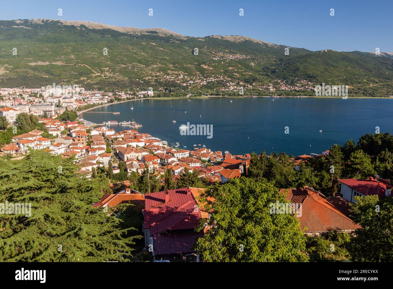 View of Ohrid lake from Ohrid town, North Macedonia Stock Photo - Alamy