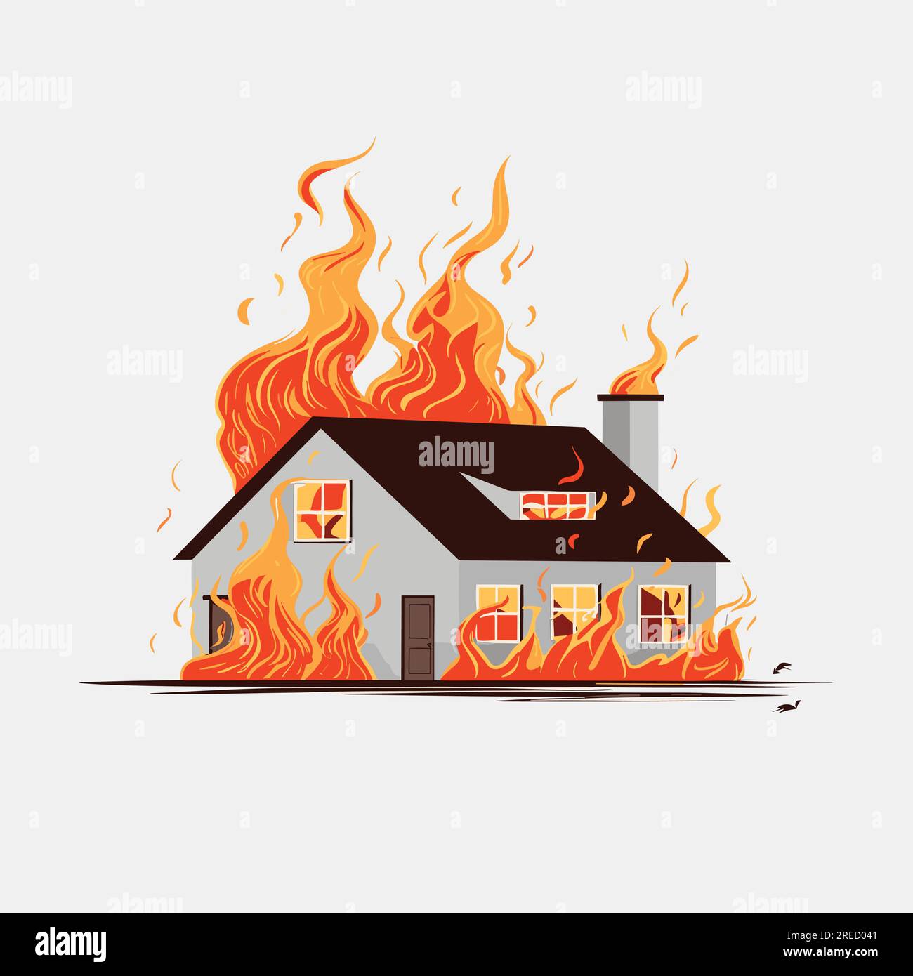 Fire damage house Stock Vector Images - Alamy