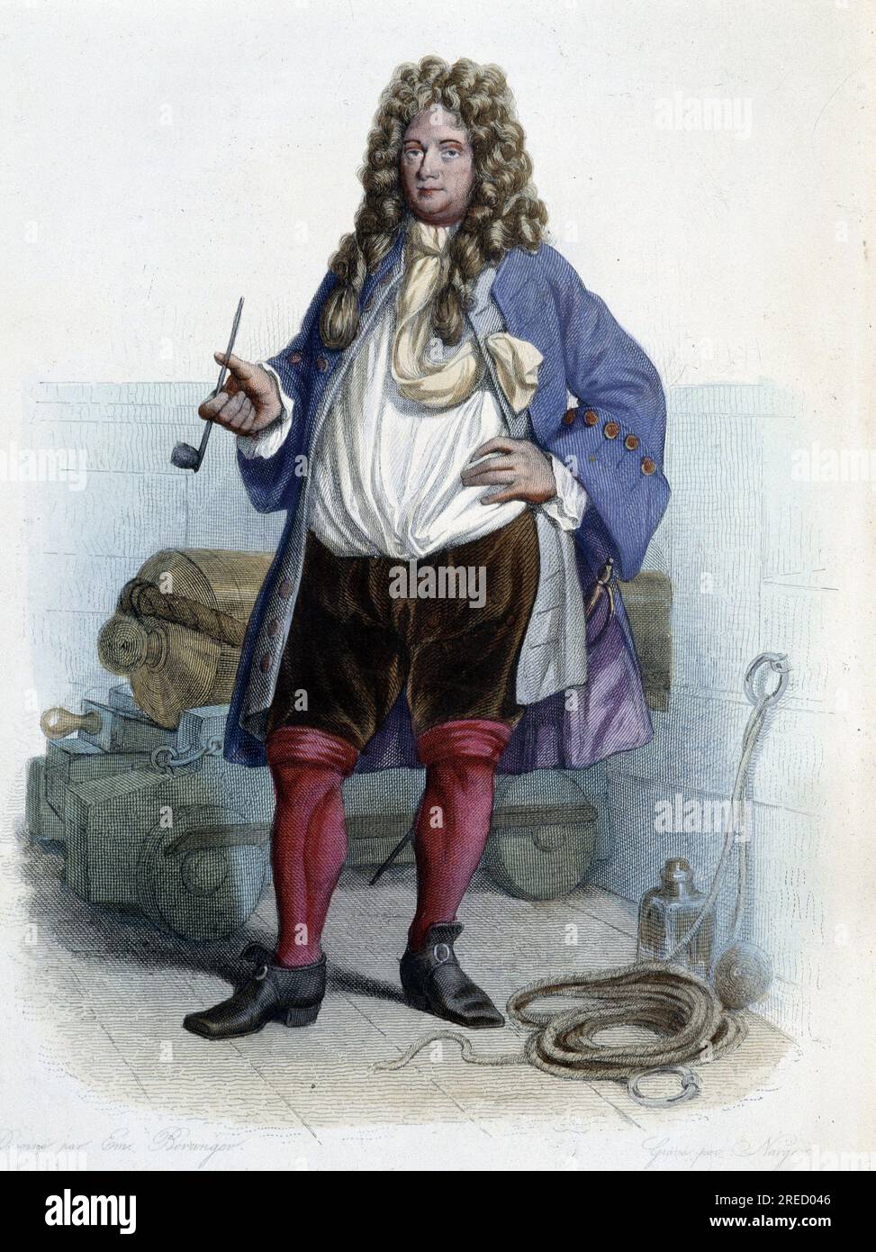 Portrait de Jean Bart, corsaire francais (1650-1702) - in "Le Plutarque ...
