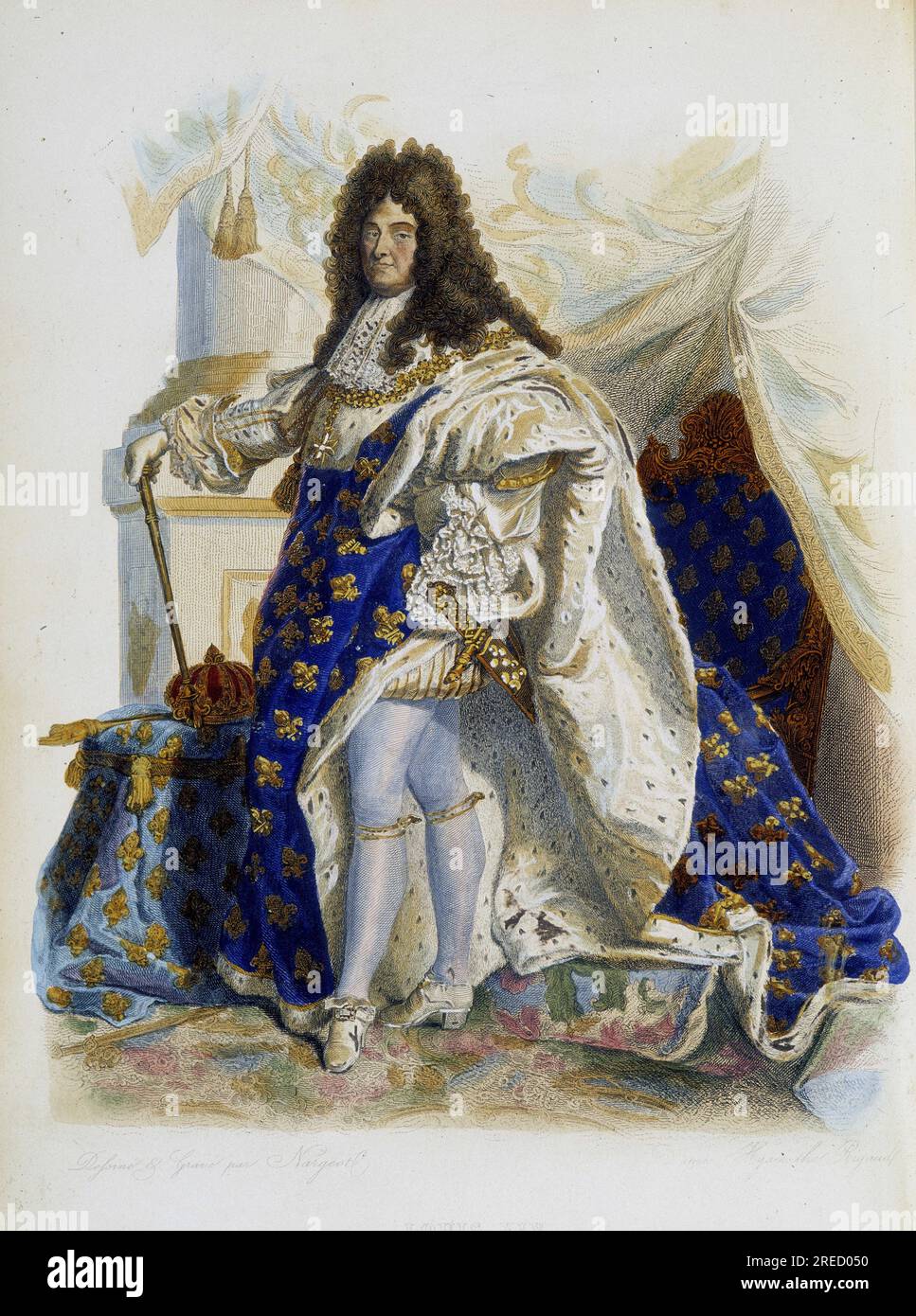 Portrait de Louis XIV (1638-1715) - in "Le Plutarque francais", par ...