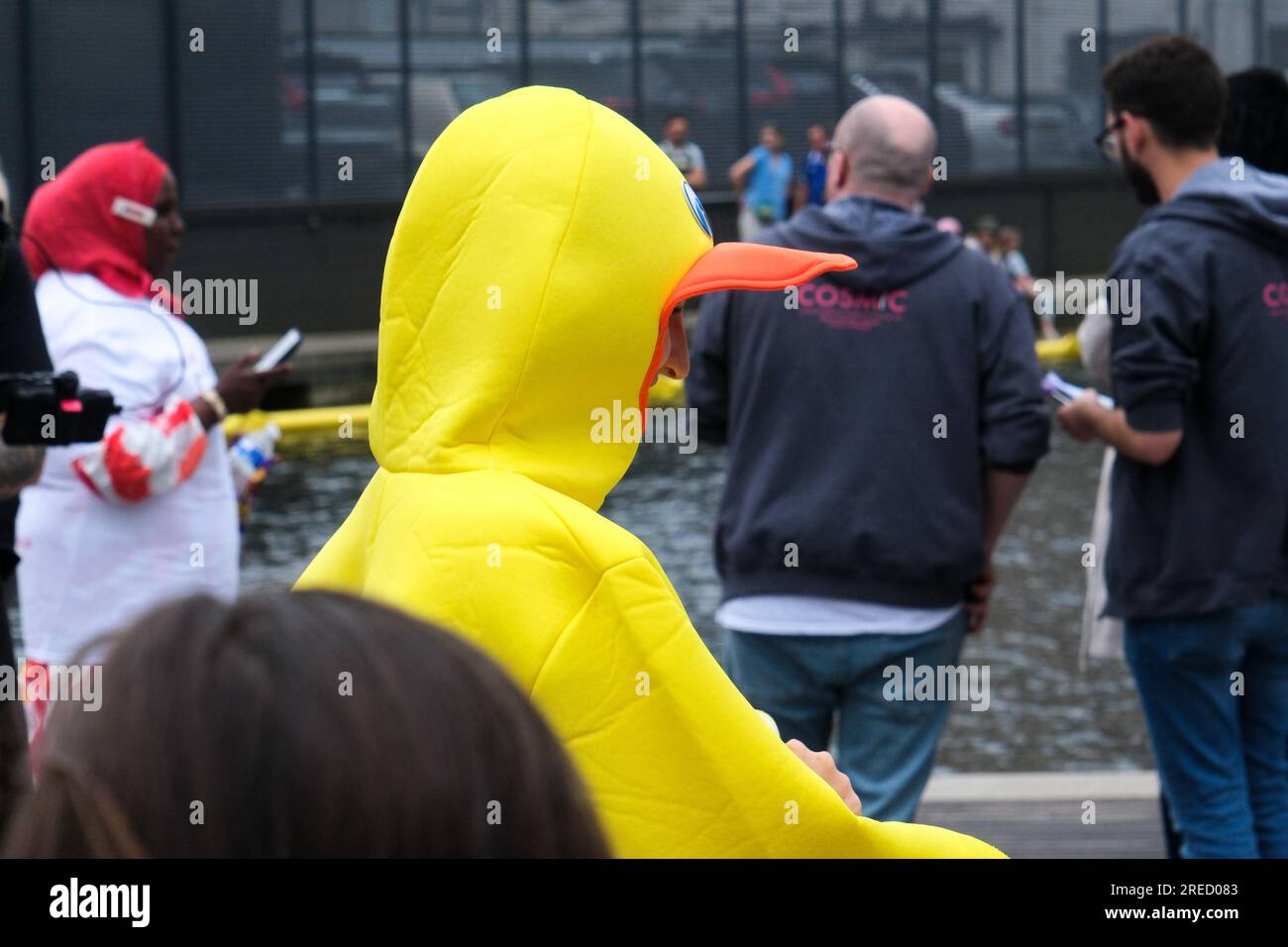Paddington Basin, London, UK. 27th July 2023. Rubber Duck Race raising ...