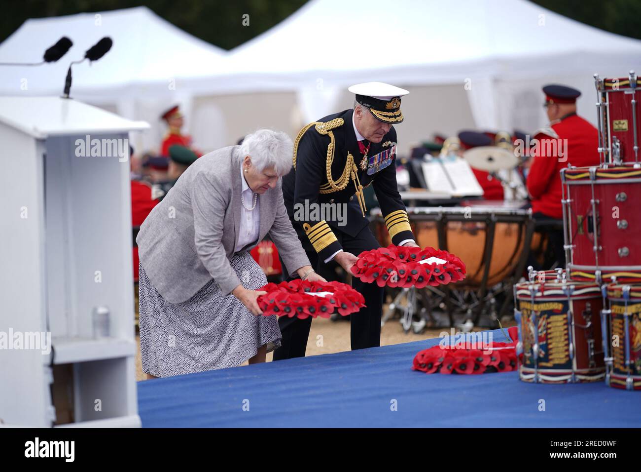 Chief of the Defence Staff (UK) Admiral Sir Tony Radakin, lays a wreath ...