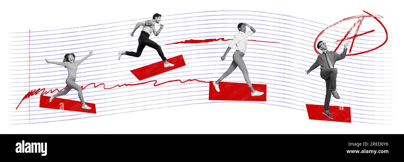 Creative 3d photo artwork graphics collage painting of funny students ...