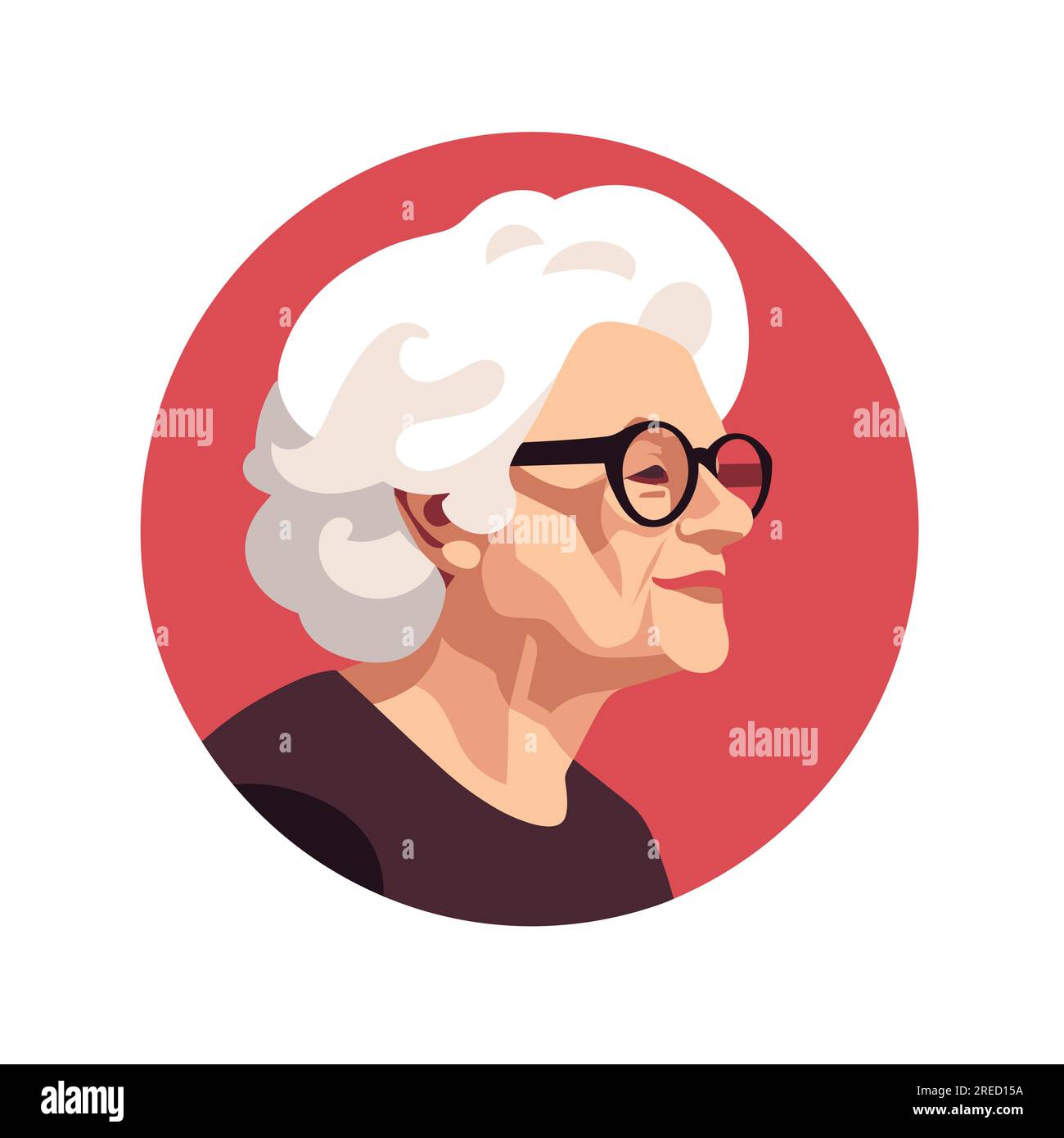Old lady smile Stock Vector Images - Alamy