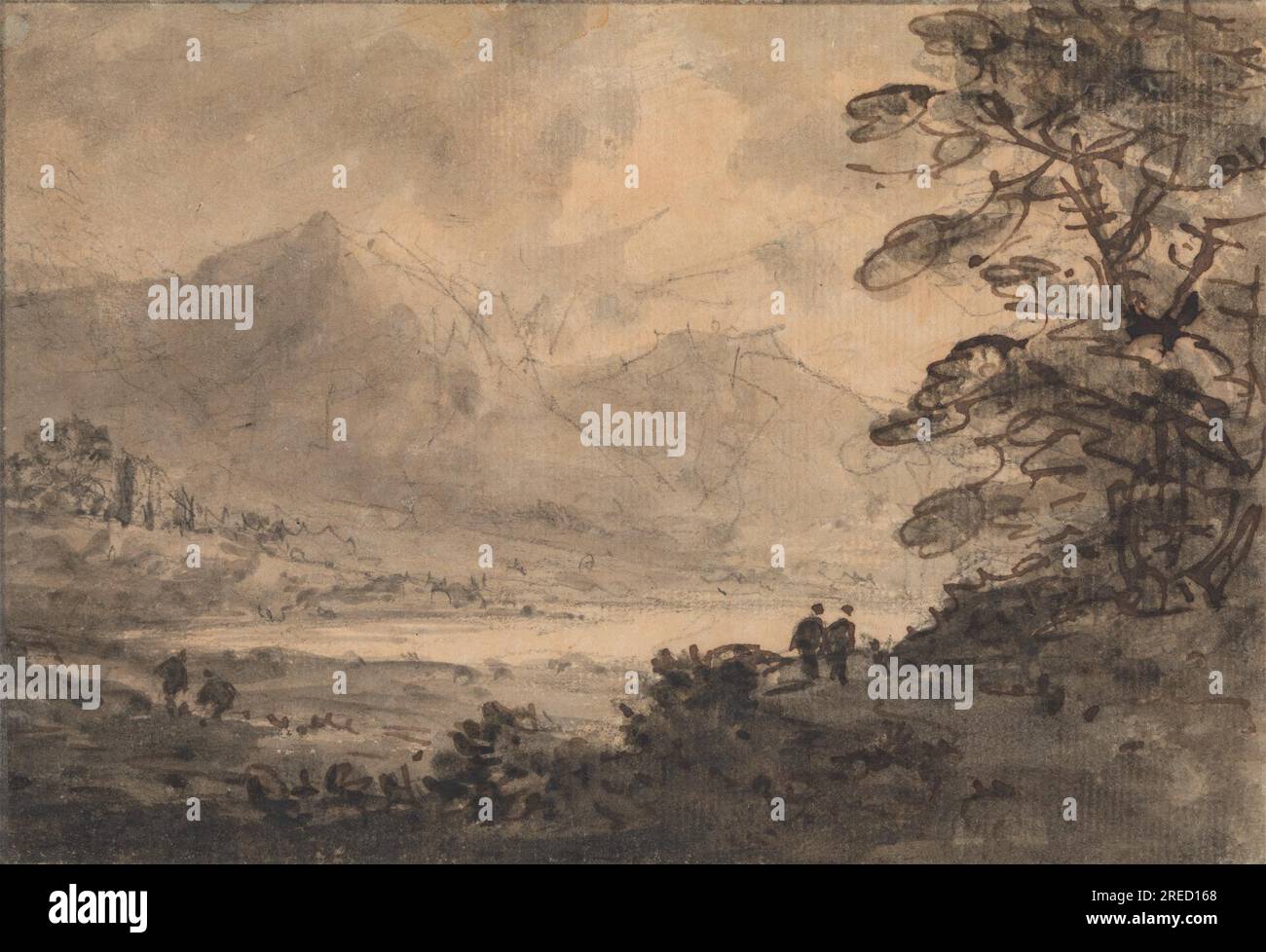 Landscape with Four Figures between 1745 and 1748 by William Gilpin ...