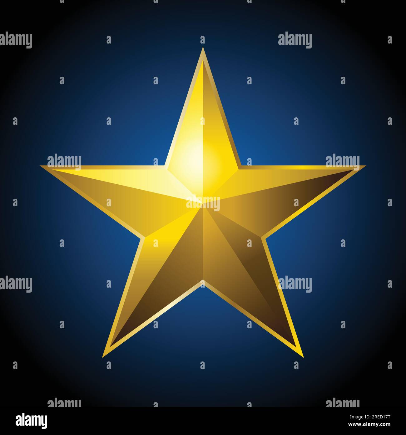 Vector illustration of golden star isolated on dark background Stock ...