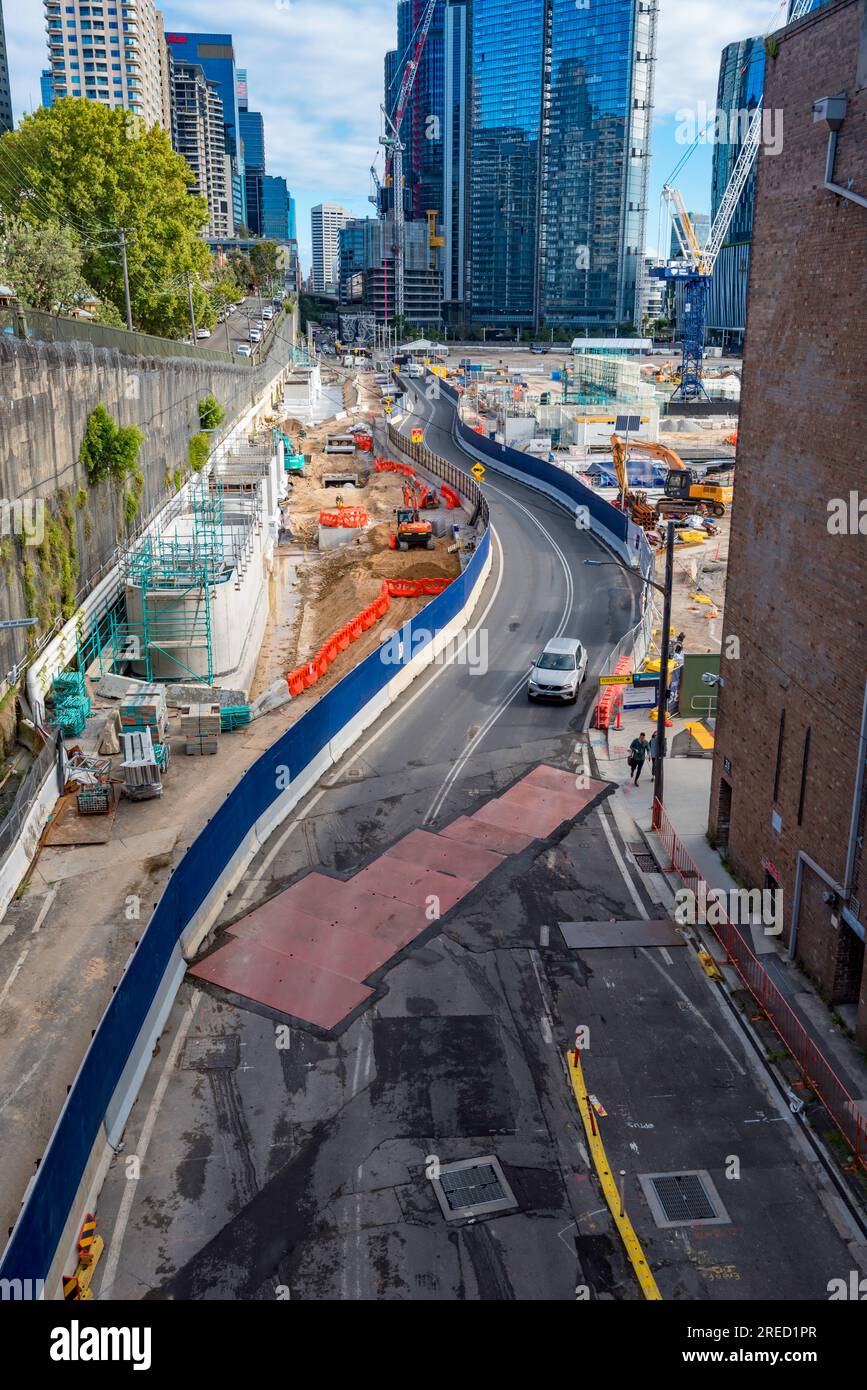 Feb 2023: Looking south along Dixon Rd, Barangaroo North - Millers ...