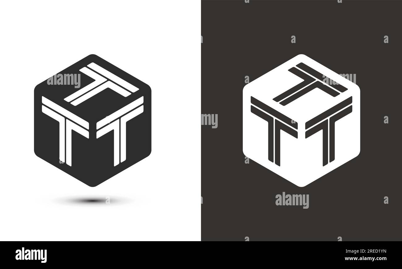 t letter logo design with illustrator cube logo, vector logo modern ...