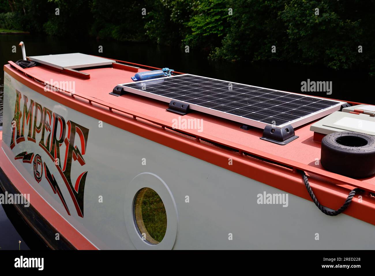 Solar panels on barge roof hi-res stock photography and images - Alamy