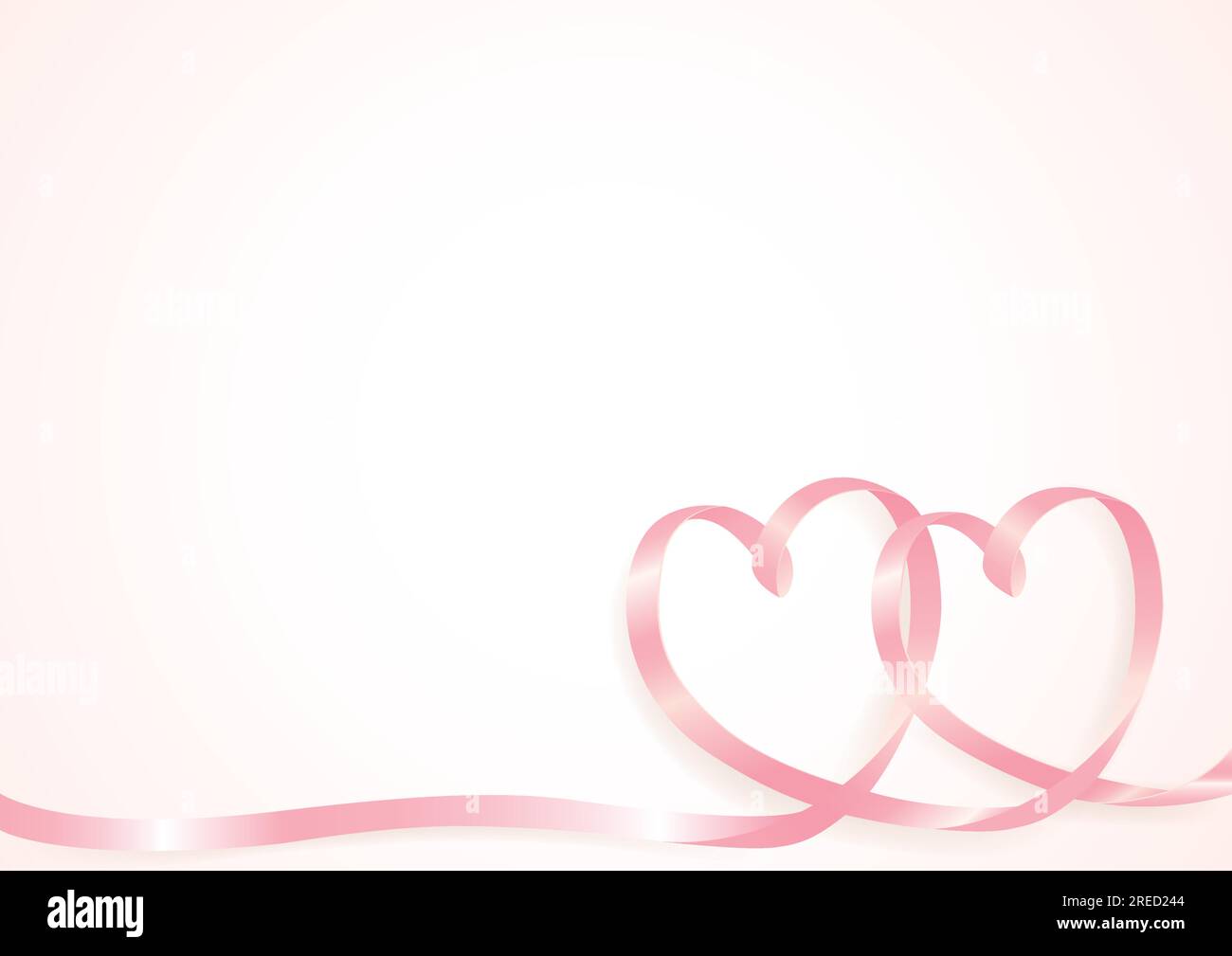 Hearts shape made from pink ribbon, greeting card or theme for ...