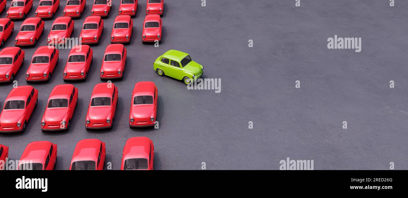 Green car going in the other direction. Think differently and be ...