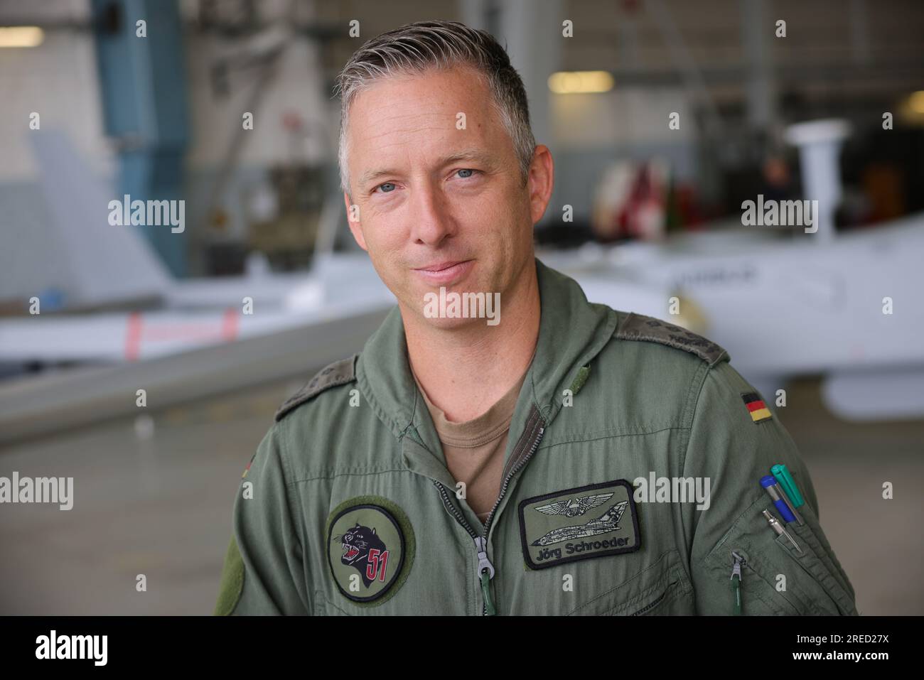 Jagel, Germany. 27th July, 2023. Col. Jörg Schroeder, commander of ...