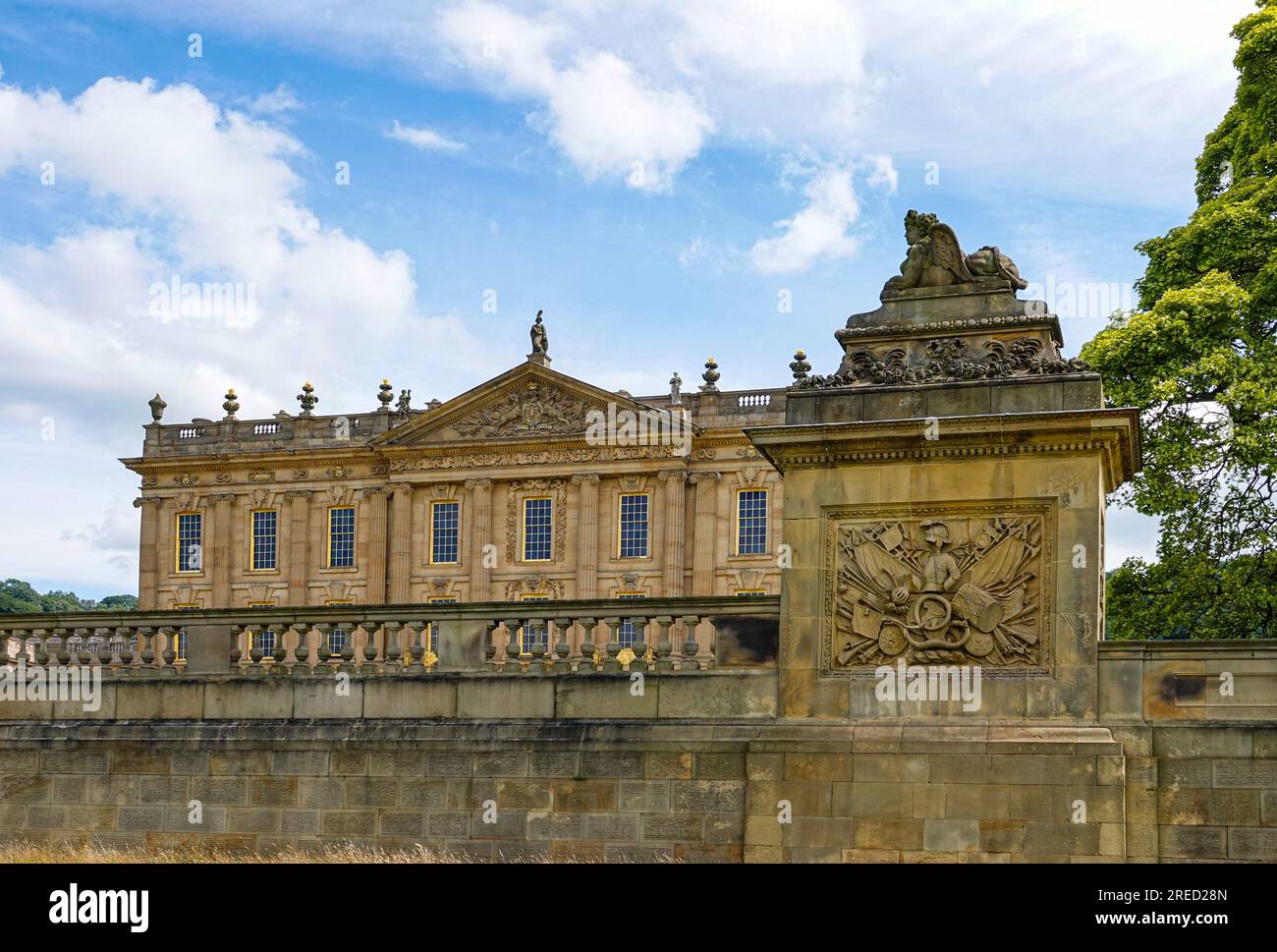 Chatsworth House and gardens, a well known Historic house, stately home ...