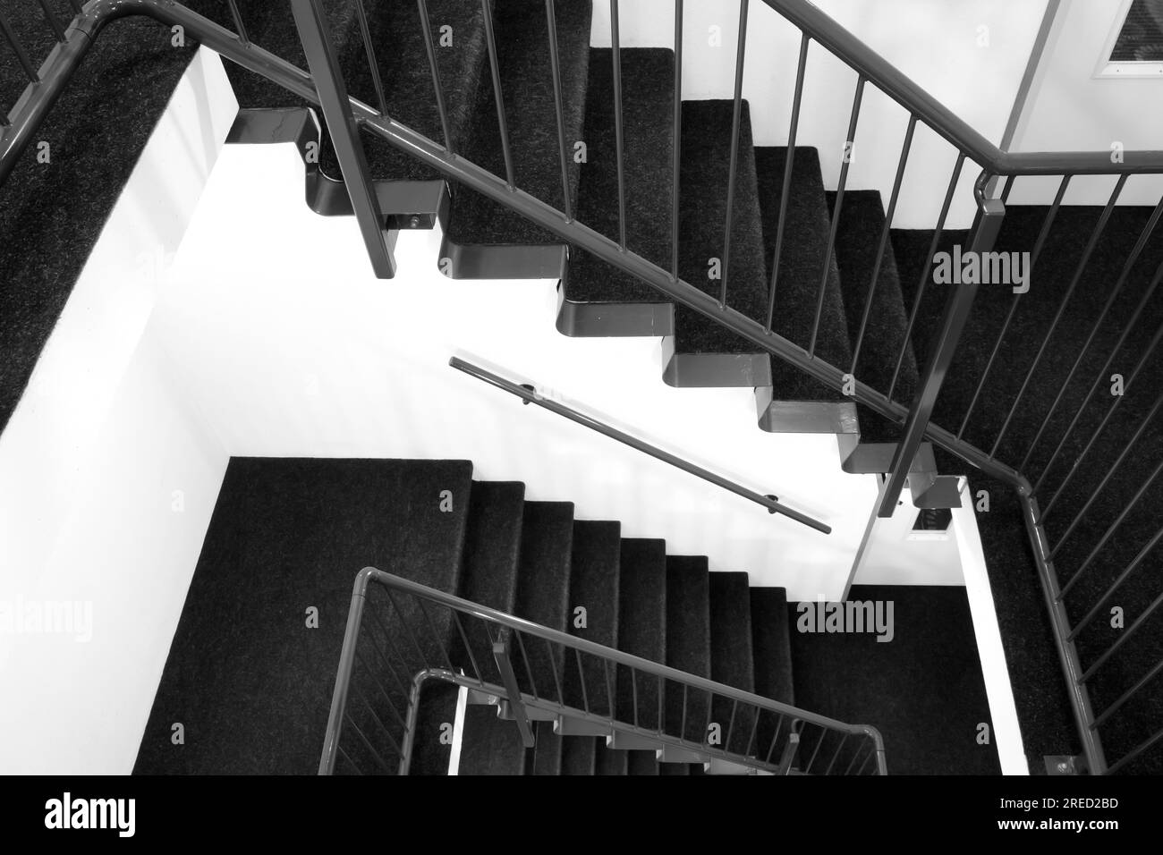 Modern emergency escape staircase stairwell made of metal Stock Photo ...