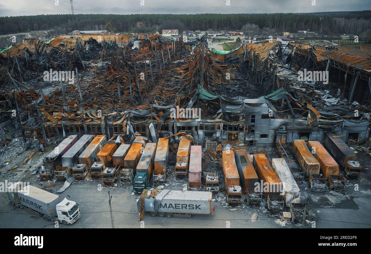 Bucha, Ukraine - warehouse destroyed during Russian invasion Stock ...