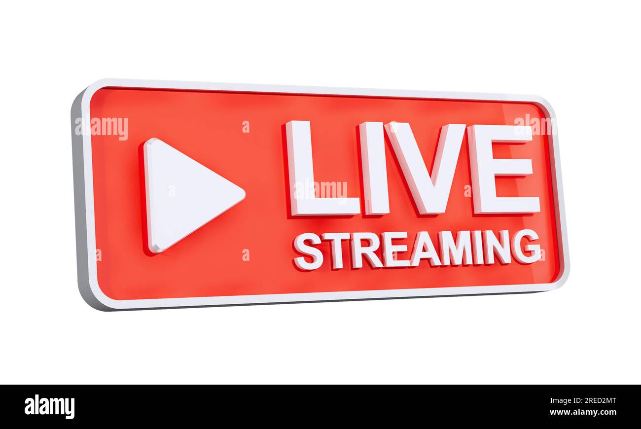Live streaming red color icon. Social media and news, minimal design ...