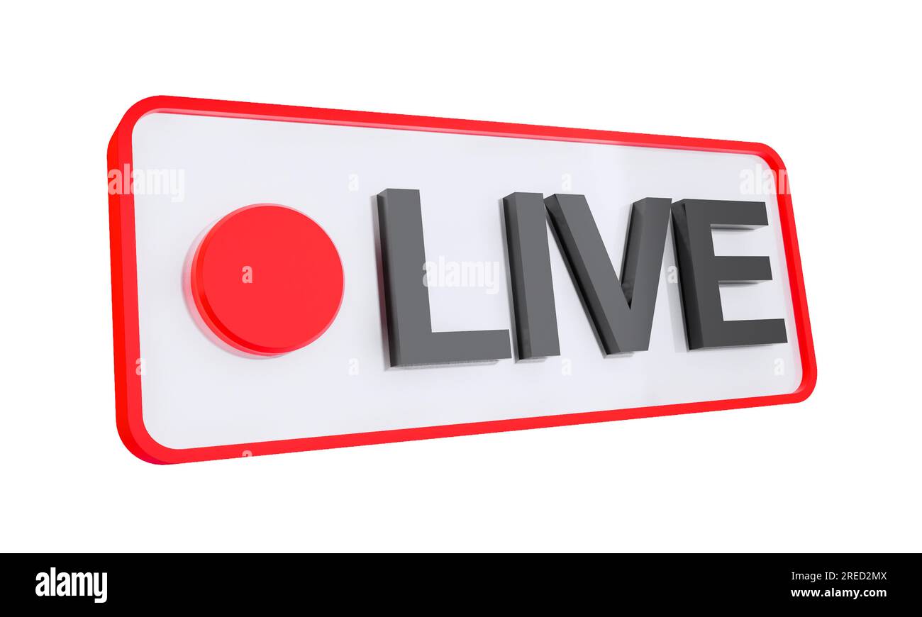 Live streaming red color icon. Social media and news, minimal design ...