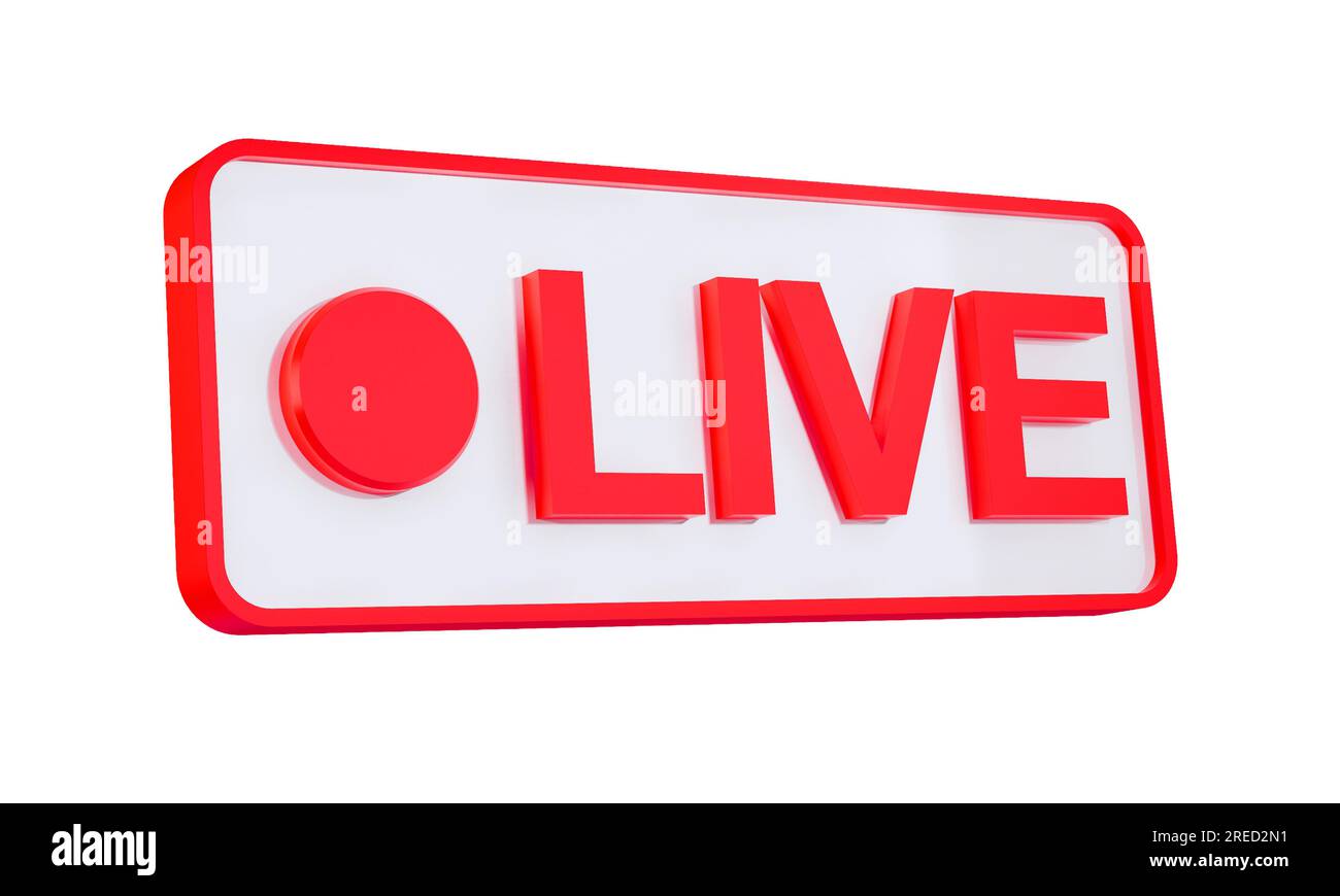 Live streaming red color icon. Social media and news, minimal design ...