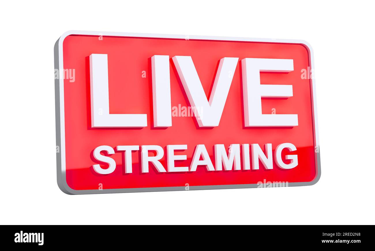 Live streaming red color icon. Social media and news, minimal design ...