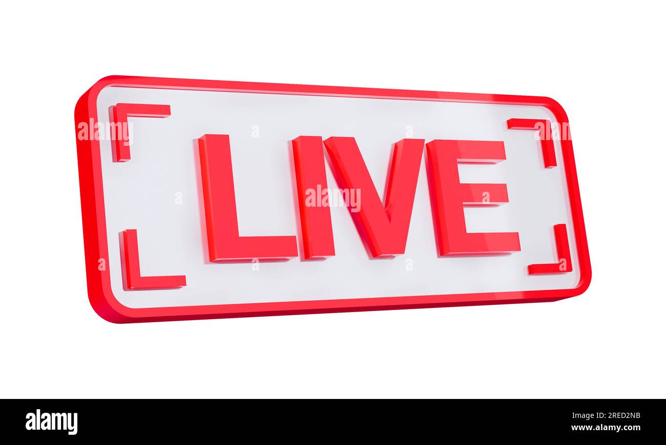 Live streaming red color icon. Social media and news, minimal design ...