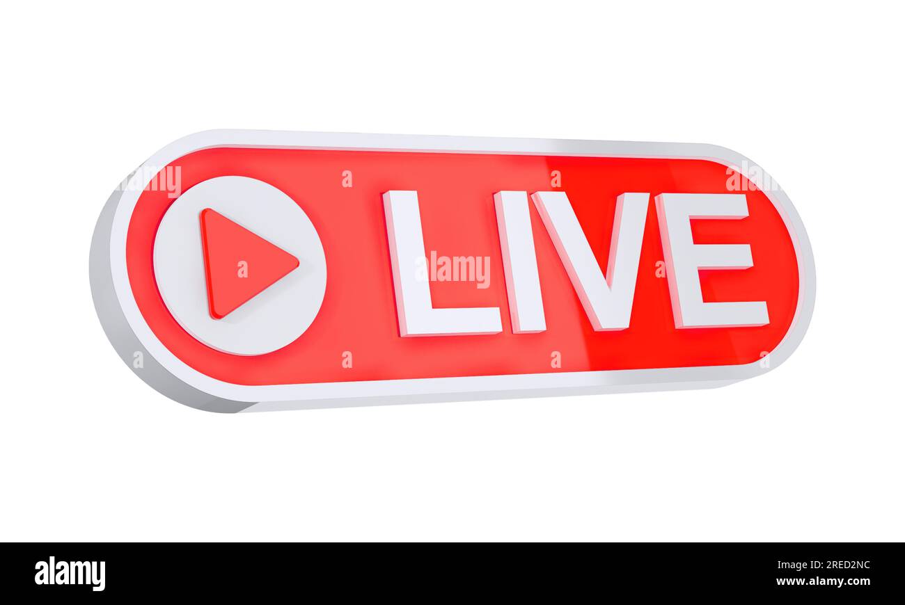 Live streaming red color icon. Social media and news, minimal design ...
