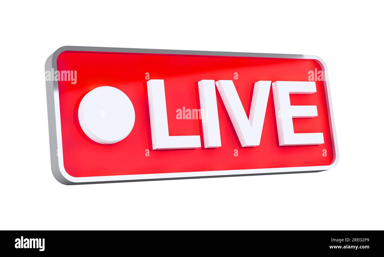 Live streaming red color icon. Social media and news, minimal design ...