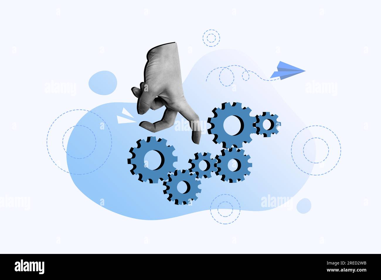 Collage portrait of black white effect human arm fingers walk run ...