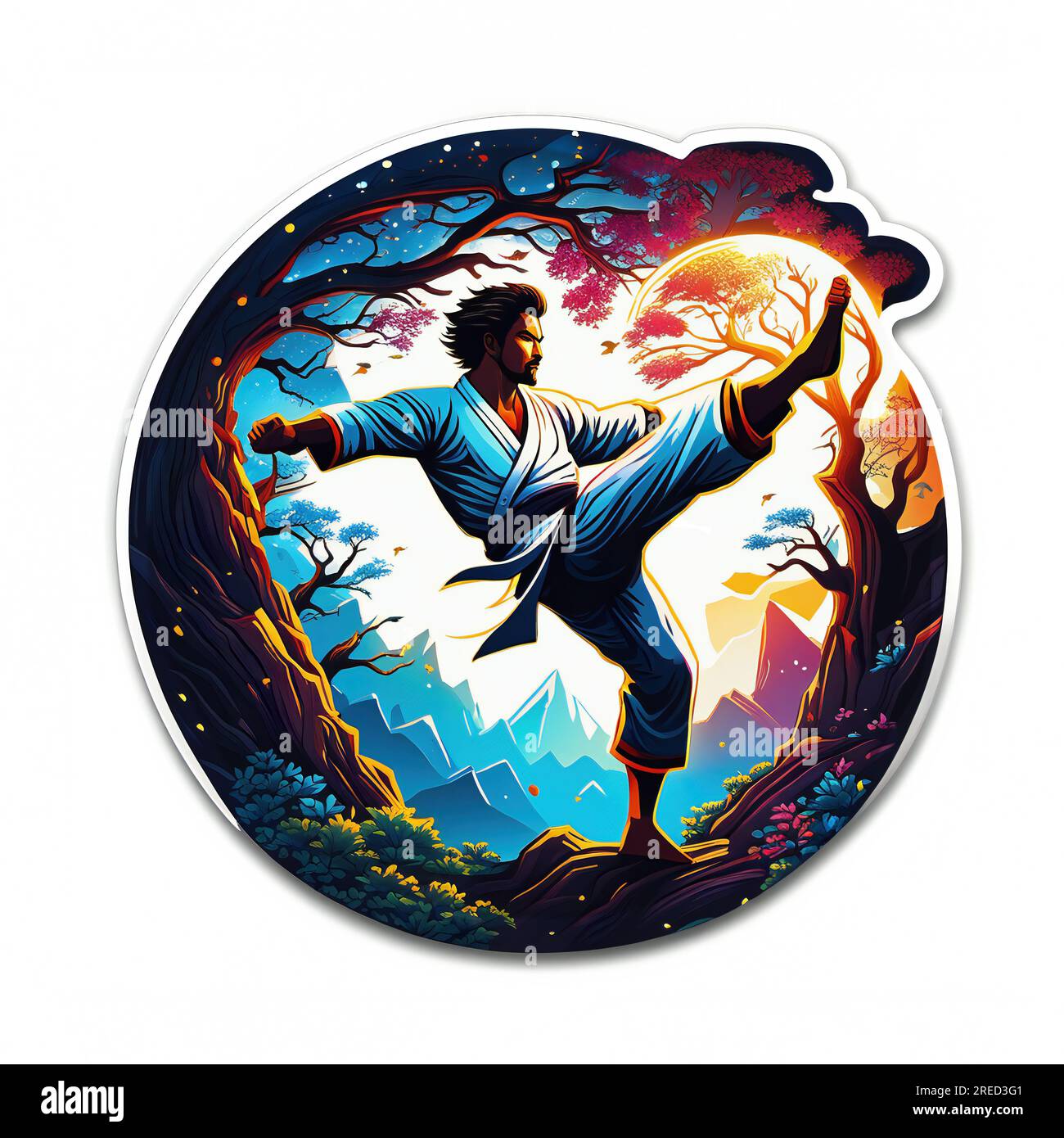 Karate kick sticker hi-res stock photography and images - Alamy