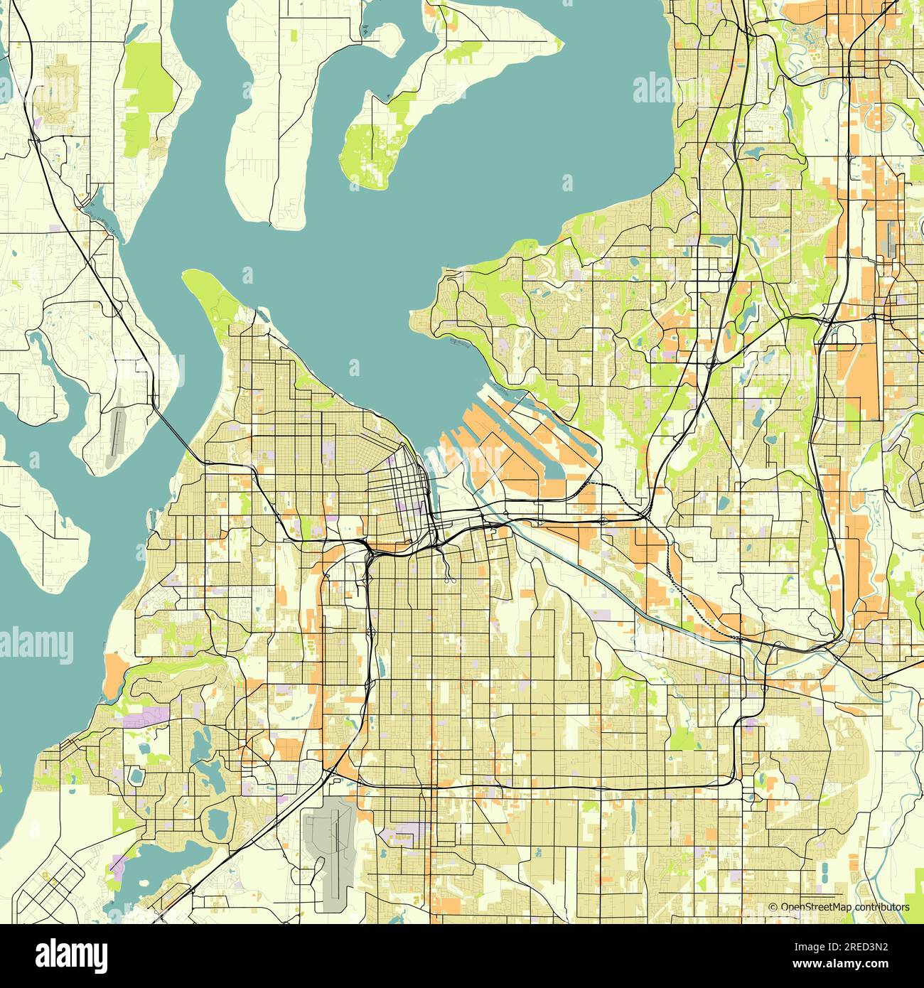Map of tacoma hi-res stock photography and images - Alamy