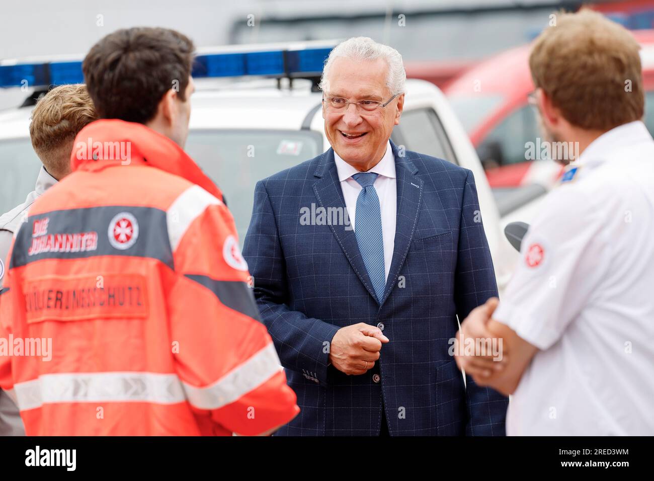 Nuremberg, Germany. 27th July, 2023. Interior Minister Joachim Herrmann (CSU) speaks at the ...