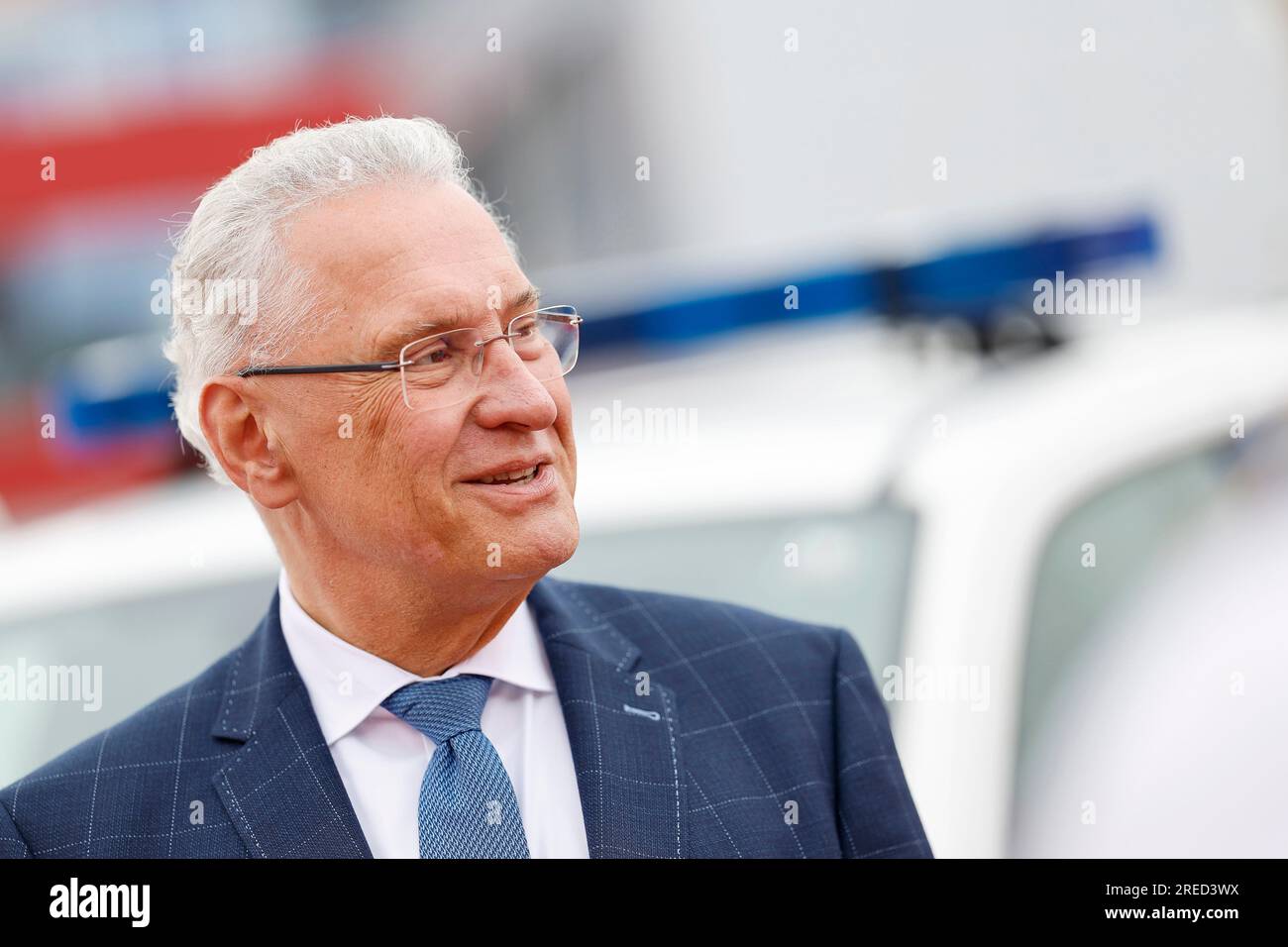 Nuremberg, Germany. 27th July, 2023. Interior Minister Joachim Herrmann (CSU) speaks at the ...