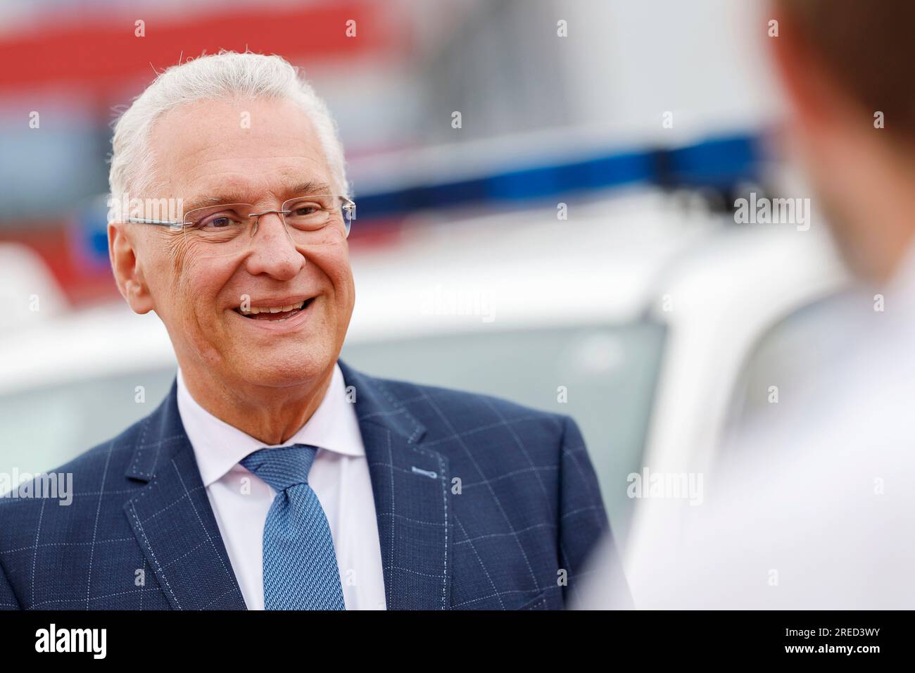 Nuremberg, Germany. 27th July, 2023. Interior Minister Joachim Herrmann (CSU) speaks at the ...