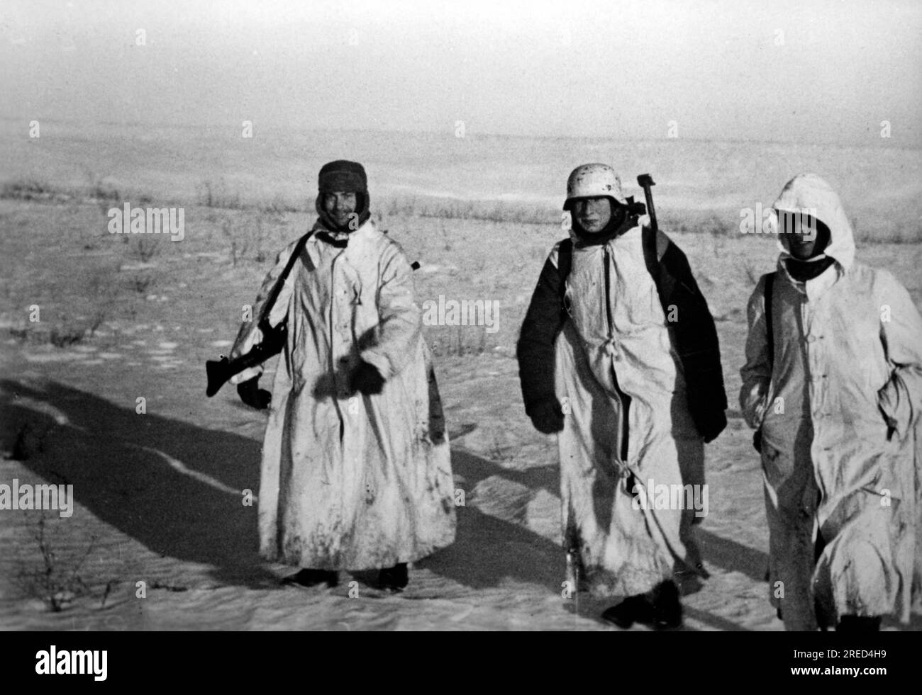 German soldiers on the move between positions on the Eastern Front ...