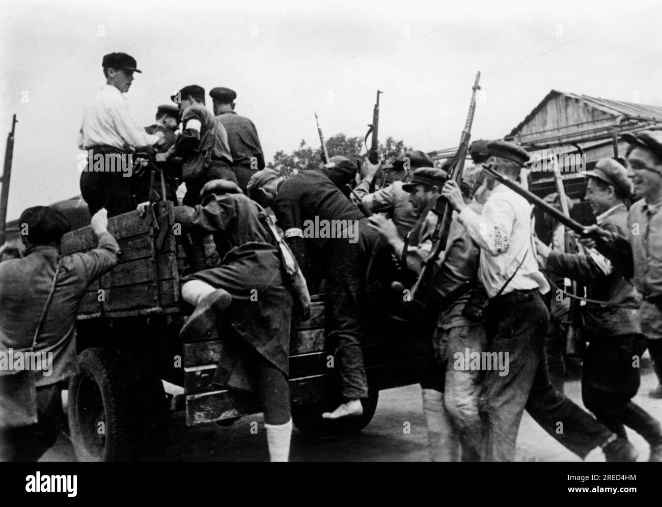 Militia formed from the ranks of locals to protect the bringing in of ...