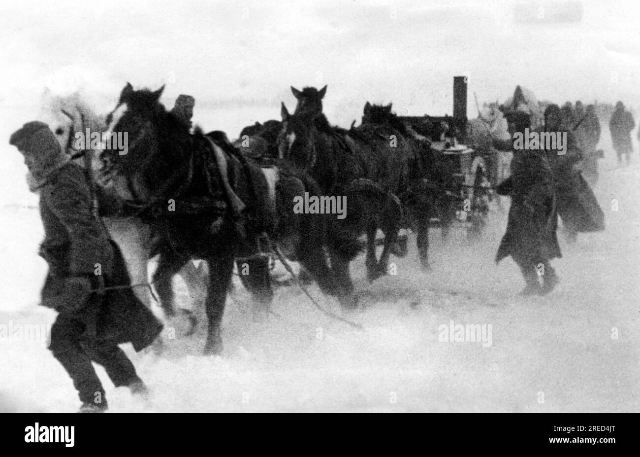German military column on the march. In front a field kitchen. Photo ...