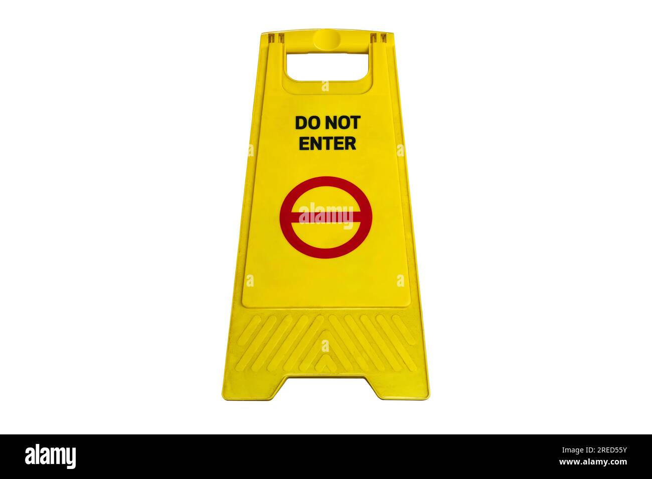 do NOT ENTRY sign in black text with red circle icon on the yellow ...