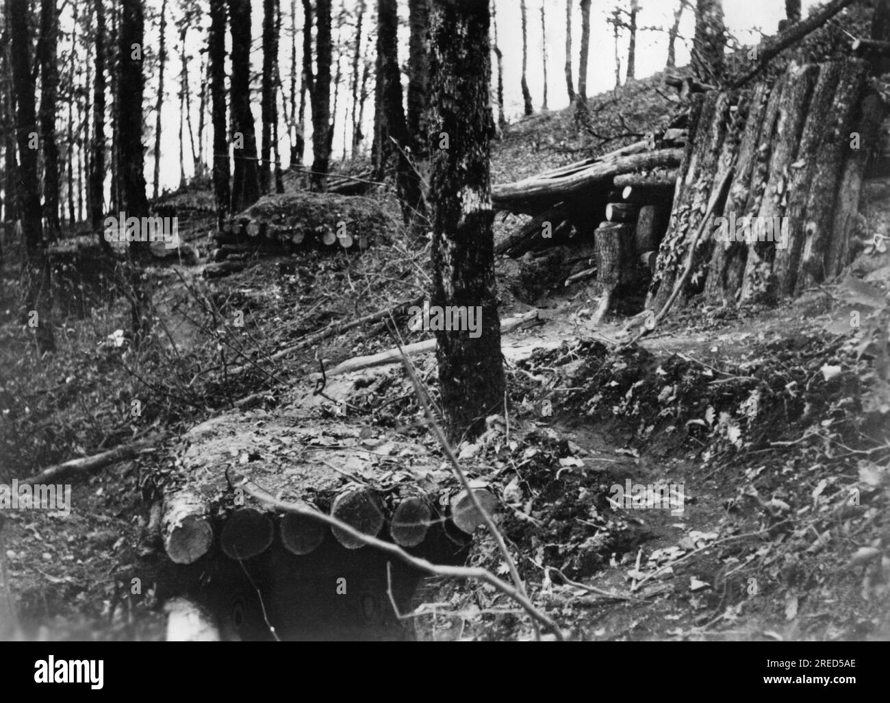 Russian positions on a mountainside in the northwestern Caucasus. Photo ...