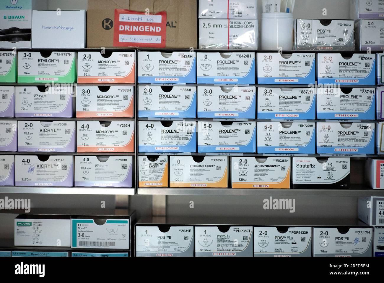 Detail boxes of sutures in the University Hospital Carl Gustav Carus ...