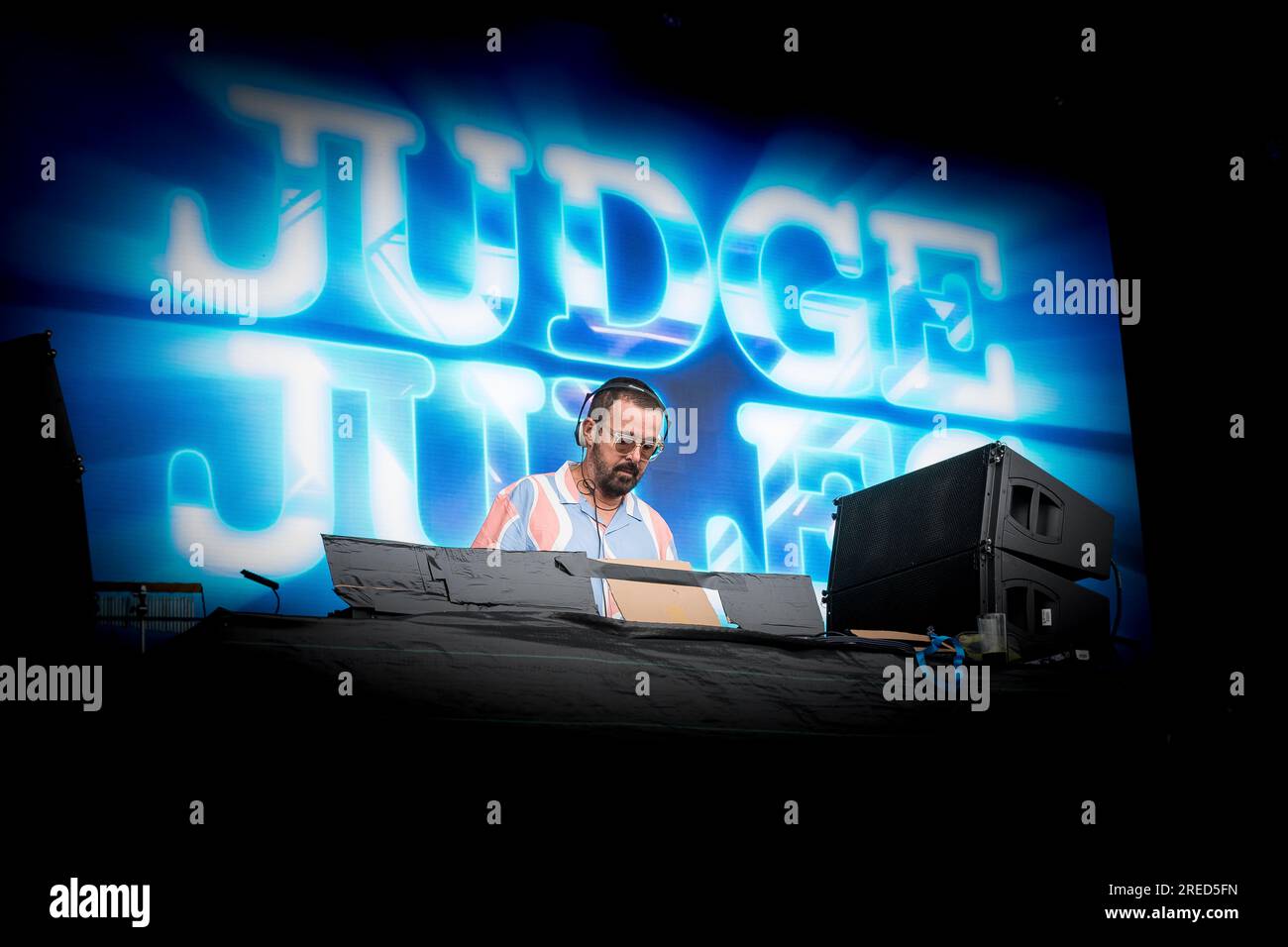 Judge Jules DJ at Eirias Stadium in Colwyn Bay on 21st July 2023 Stock ...