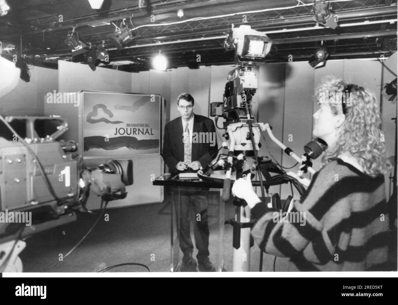 Start of broadcasting with presenter Raiko Thal in TV Studio 1 of ...