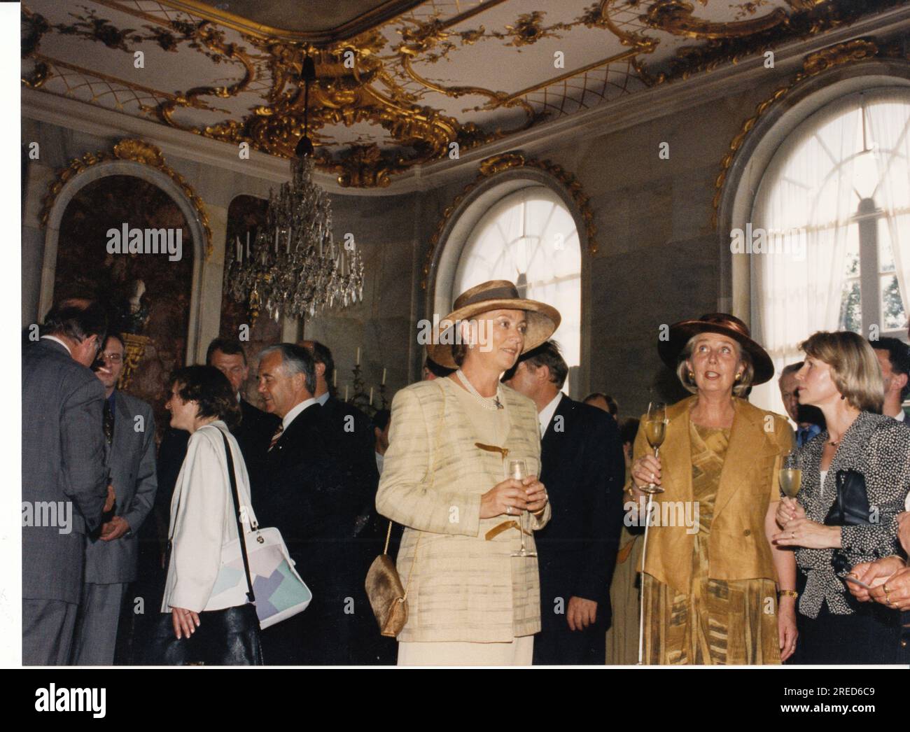 The Belgian Queen Paola (l.) in conversation with Ingrid Stolpe. During ...