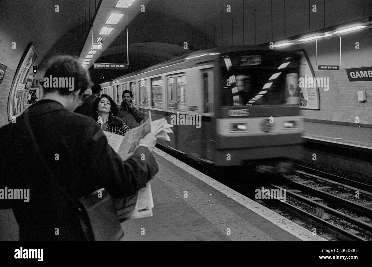 France, Paris, 24.03.1990, Gambetta metro station, [automated ...